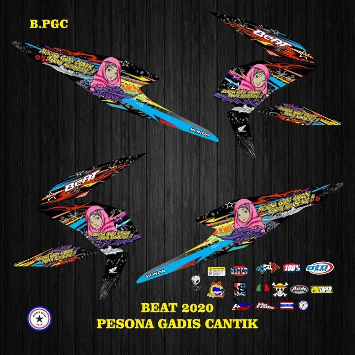 Sticker Striping Motor BEAT 2020 Motif Pesona Gadis Cantik Sticker ...