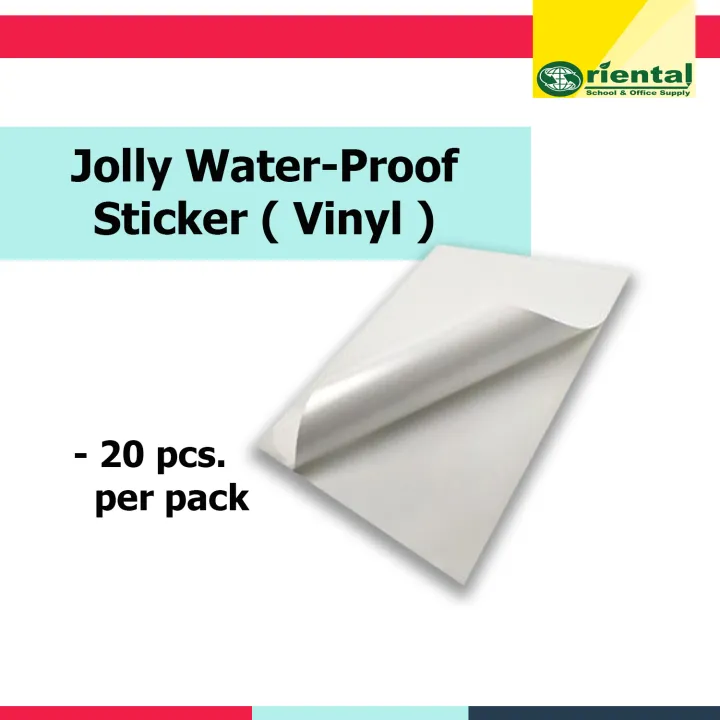 JOLLY Water-Proof Vinyl Sticker Paper - Glossy Sticker Paper - White ...