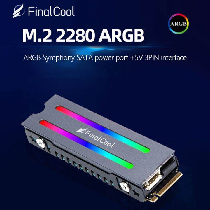 IceSoul RGB Aluminum Alloy M.2 SSD Cooling Heat Sink M2 NVMe 2280 Solid ...