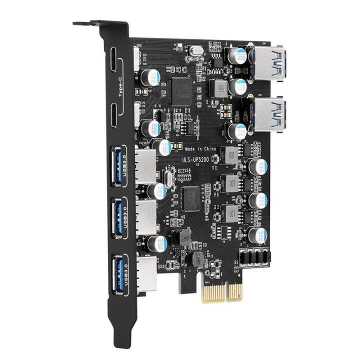 7-Port PCI-E to Type C (2), with 2 Rear USB 3.0 Ports PCI Express Card ...