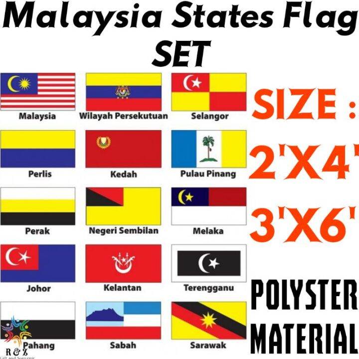 All Malaysia States Flag SET / Bendera Malaysia Semua Negeri SET / 15 ...