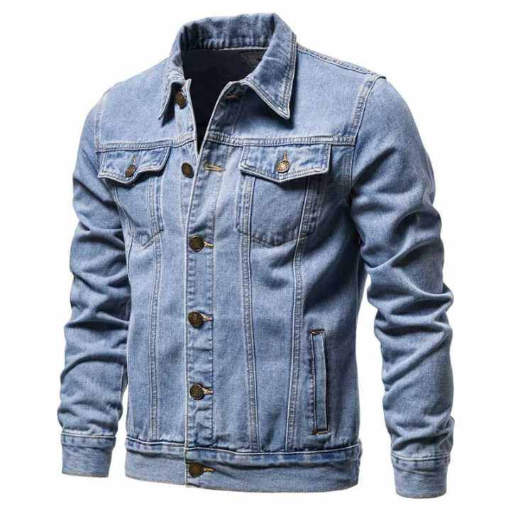 Jaket Jeans Jaket Denim Pria Lengan Panjang Bahan Denim Terkeren ...