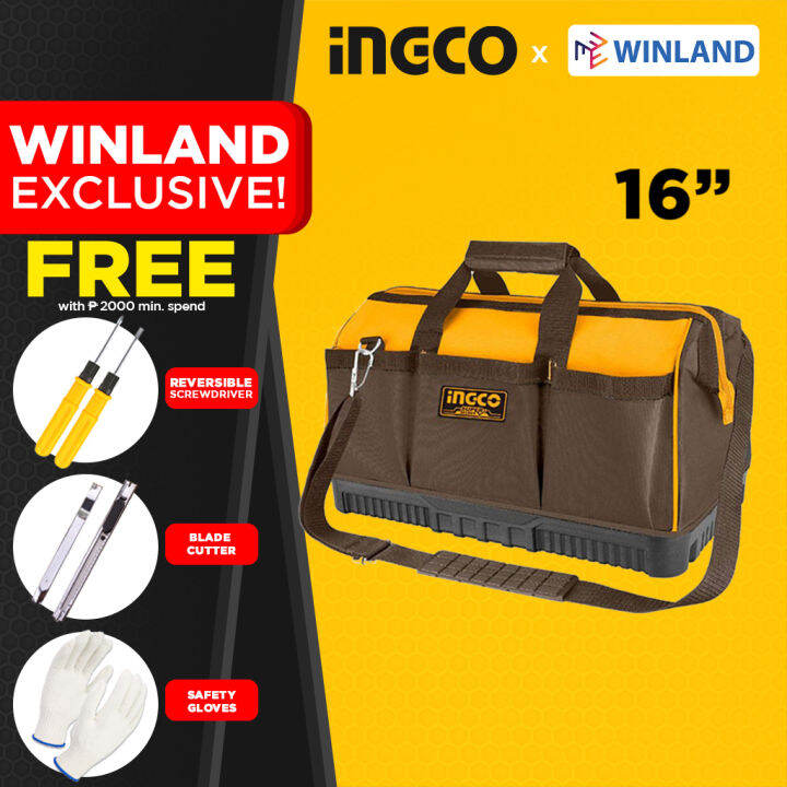 INGCO by Winland 16inch Basket Tools Bag Storage Box Organizer with 16 ...