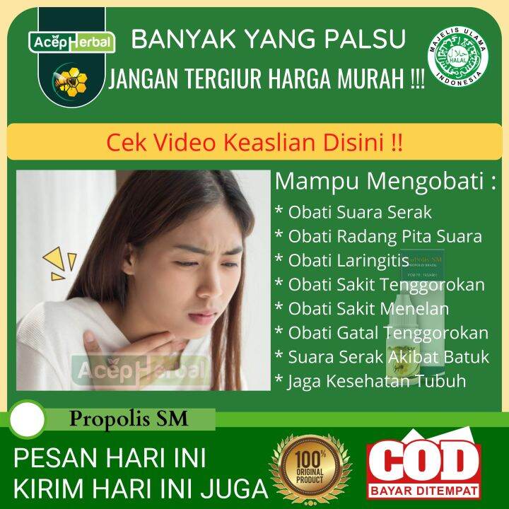 propolis sm spesialis untuk mengobati suara serak, obat sakit tenggorokan suara serak, serak ...