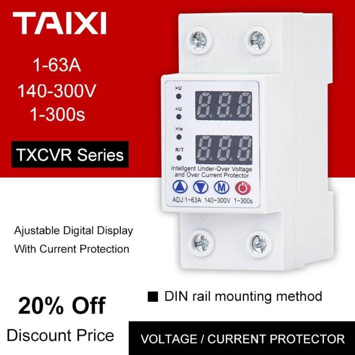 Dual Display Voltage Protector Adjustable Digital Over Low Voltage ...