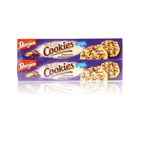 Bergen Original Cookies with Chocolate Striped Peanut 150 g x 2 pcs ...