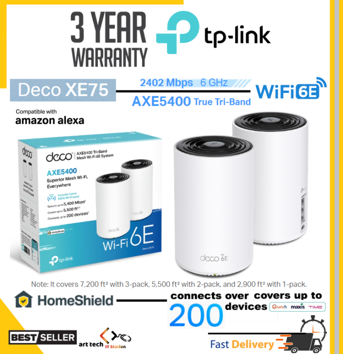 TP LINK Deco XE75 | AXE5400 TRI BAND MESH WIFI 6E WIRELESS ROUTER [ WIFI 6 RANGE EXTENDER ] | Lazada