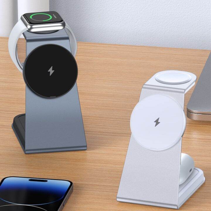 แท่นชาร์จ รุ่น T3 แท่นชาร์จไร้สาย 3 in1 Magnetic Wireless Charger Stand ...
