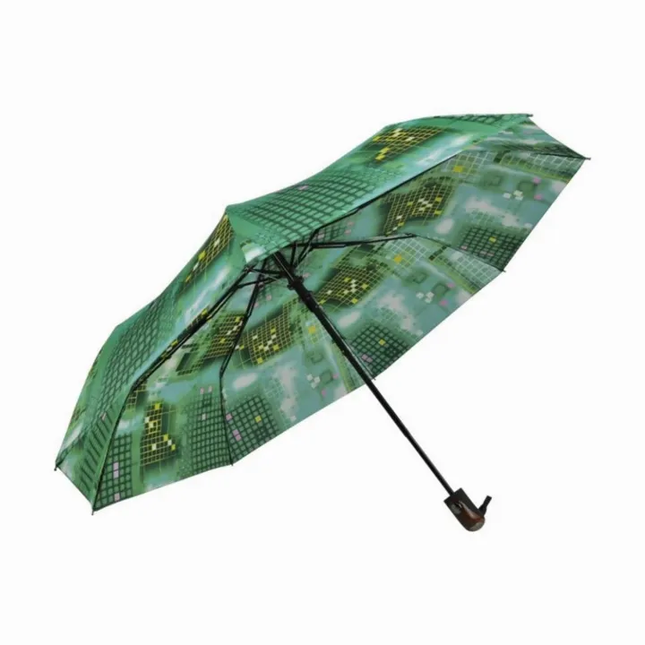 Friendly Automatic Push Button Broken Tiles Design Folding Umbrella ...