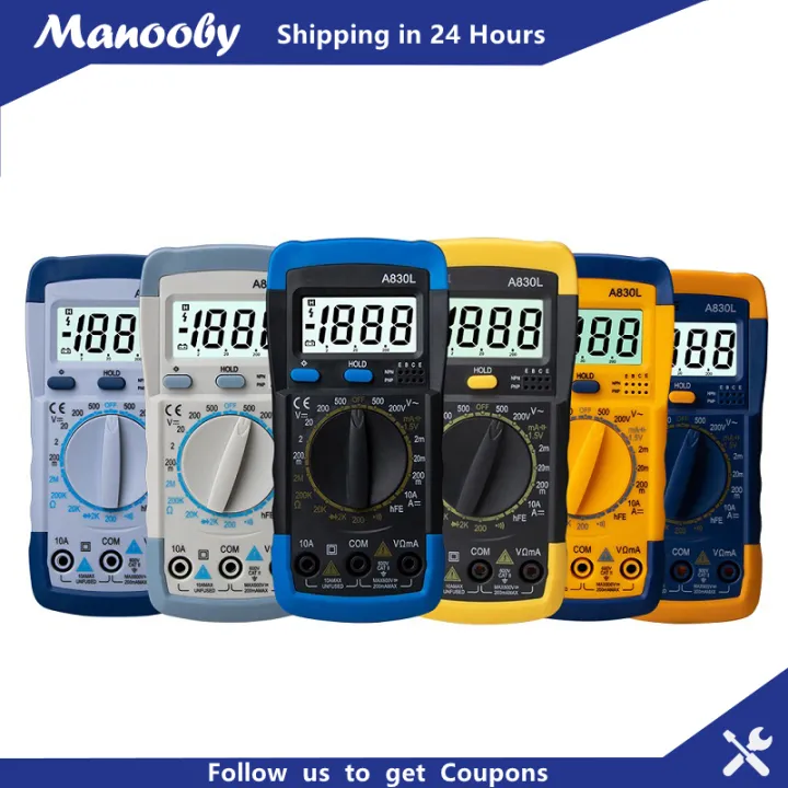 Manooby ANENG A830L digital multimeter LCD Digital Multimeter DC AC ...