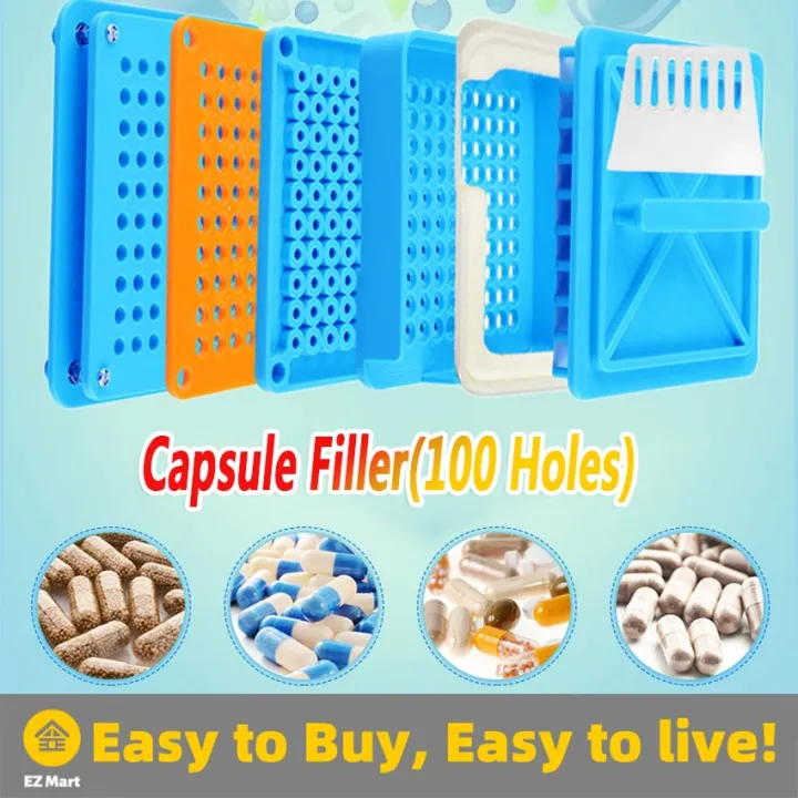 Pill Cases Splitters 0#100 Holes Capsule Powder Filler Plate Empty ...