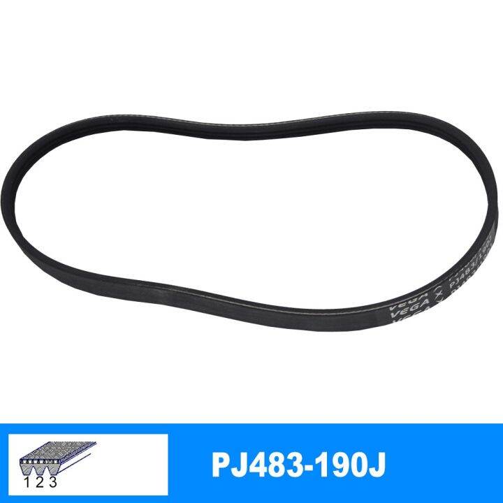 VEGA V-Belt PJ483 190J เข็มขัด3/4/5/6/7ซี่โครงสำหรับสายพานเกียร์มอเตอร์ ...