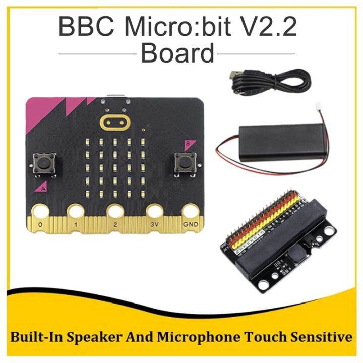 BBC Micro:Bit V2.2 Go Kit Built-in Speaker Microphone Programmable Development Board+IO BIT V1.0 ...
