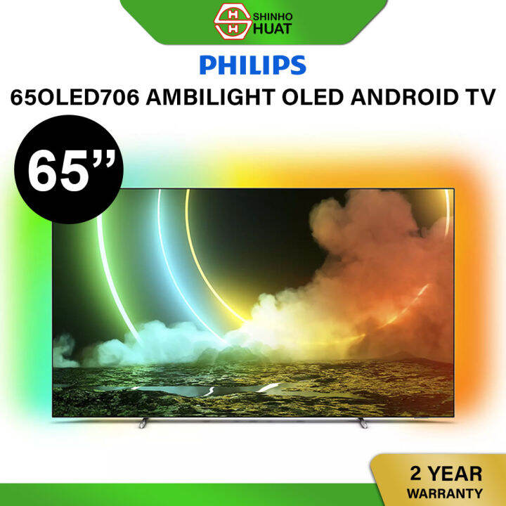 [ Ambilight OLED TV ] Philips 65OLED706 65 Inch 4K UHD Android TV OLED ...