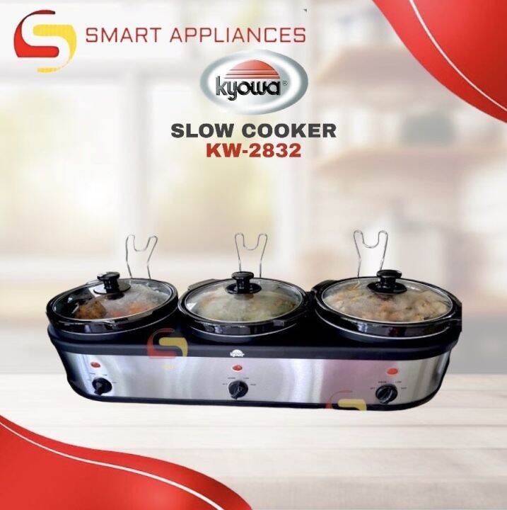 Kyowa Slow Cooker 3x2.5L capacity KW-2832 Glass Cover by Smart ...