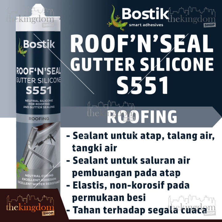 Bostik S551 Roof N Seal Gutter Silicone 260ml Roofing Talang Air Atap Sealant Silikon | Lazada ...