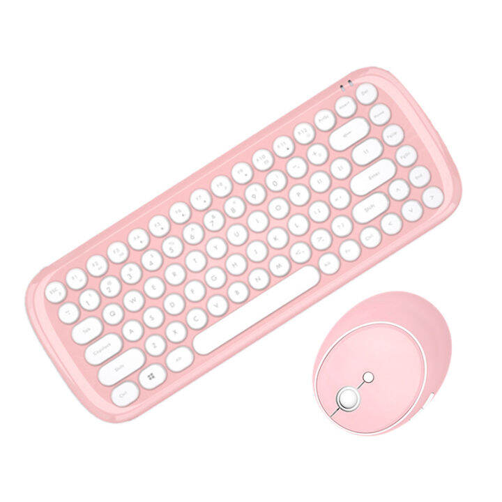MOFii Wireless Keyboard and Mouse Set Mini Punk Retro Trend Round ...