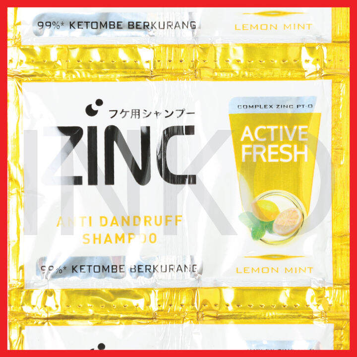 ZINC ANTI DANDRUFF SHAMPOO ACTIVE FRESH LEMON MINT 12X10ML | Lazada ...