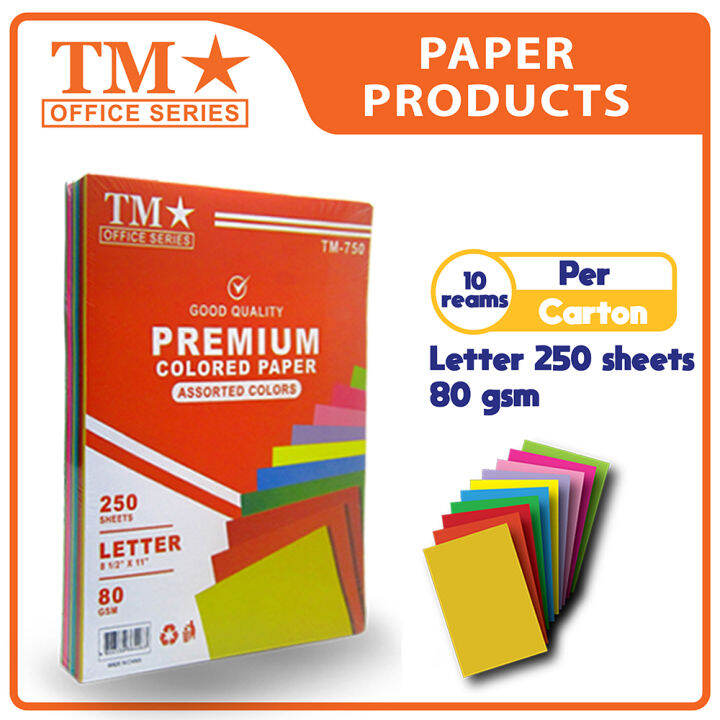 TM Premium Colored Paper 80 GSM 250's x 10 reams | Lazada PH