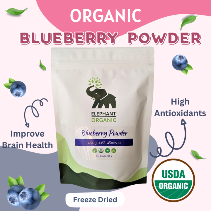 Organic Blueberry Powder (Freeze Dried) 100g,250g / ผงบลูเบอร์รี่ ...