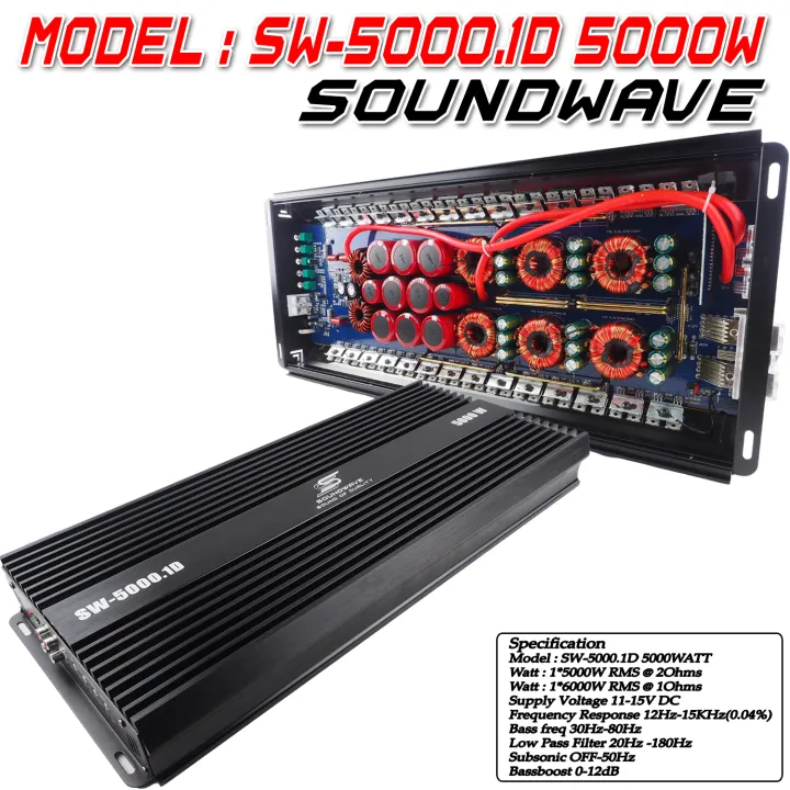 SOUNDWAVE SW-5000.1D เพาเวอร์แอมป์ CLASS D 2CH. 5000วัตต์เต็ม ขับลำโพง ...