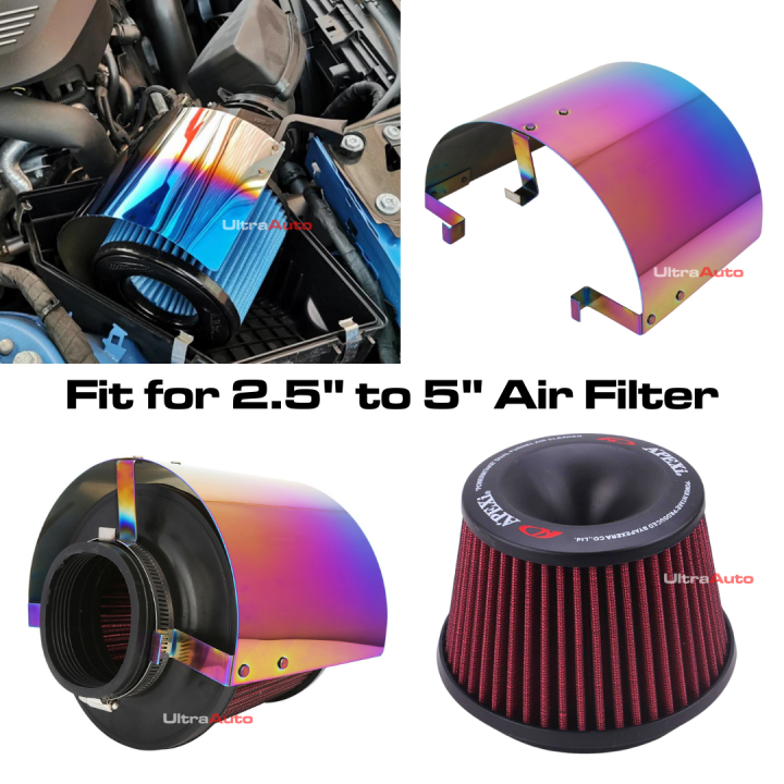 Stainless Steel Air Intake Heat Shield (2.5" to 5") Neck Neo Titanium ...