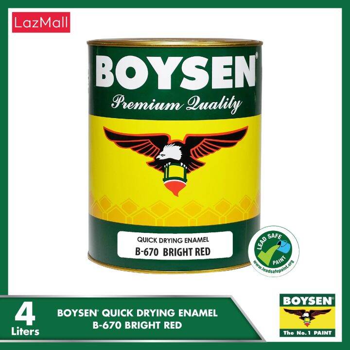 BOYSEN Quick Drying Enamel Bright Red B670-4L | Lazada PH