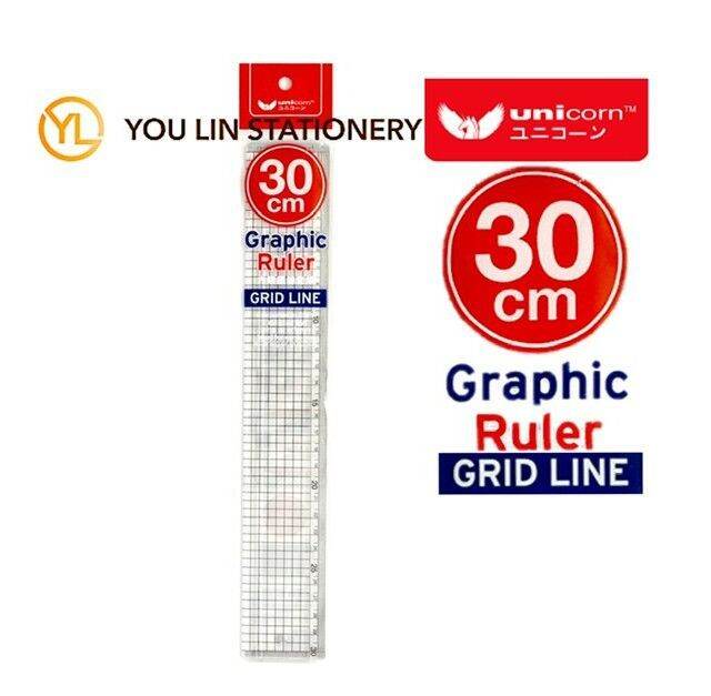 Unicorn 30cm Grid Line Graphic Ruler UGR-305 | Lazada