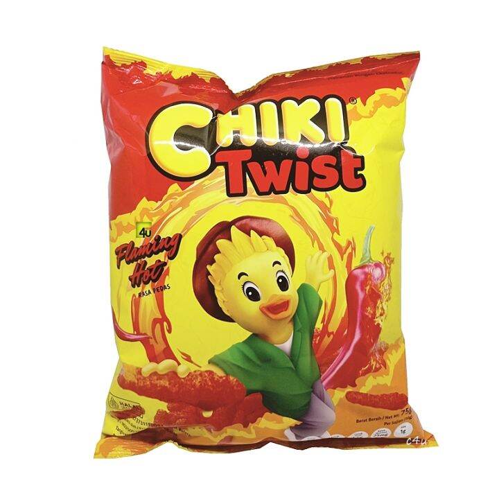 Chiki Twist Makanan Ringan Ekstrudat Rasa Flaming Hot 75gr Besar