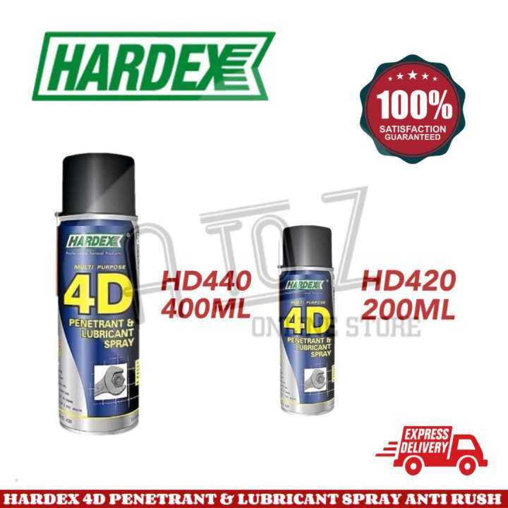 HARDEX 4D PENETRANT & LUBRICANT SPRAY ANTI RUST 200ml/400 | Lazada