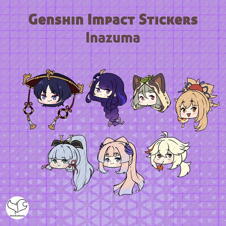 Genshin Impact Sticker Inazuma (WATERPROOF) | Journal Stickers | Laptop ...