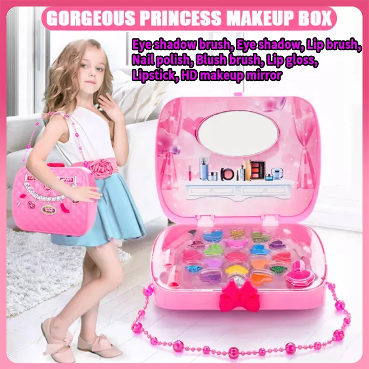 Little Girls Make Up Case And Cosmetic Set – Pretend Play Kids Beauty ...