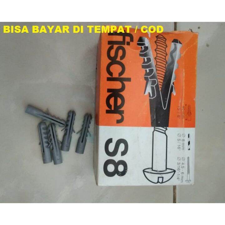 FISHER S8 UNTUK SEKRUP TEMBOK FISER LUBANG DINDING 8MM - PENGECANG SEKRUP - TATAKAN SEKRUP DI ...