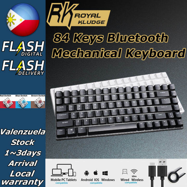Royal Kludge RK84 Bluetooth Mechanical Keyboard 2.4G Wireless Keyboard ...