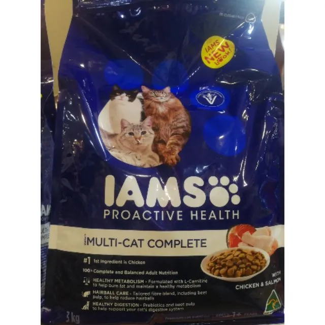 Iams Multi-Cat Complete with Chicken & Salmon 3KG | Lazada