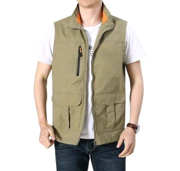 jaket rompi pria keren rompi lapangan outdoor pria | Lazada Indonesia