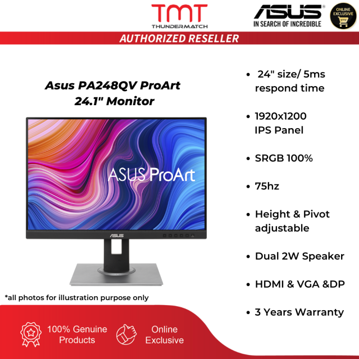 Asus PA248QV ProArt 24.1" Monitor | 5ms | 16:10 (1920x1200) | 75Hz ...