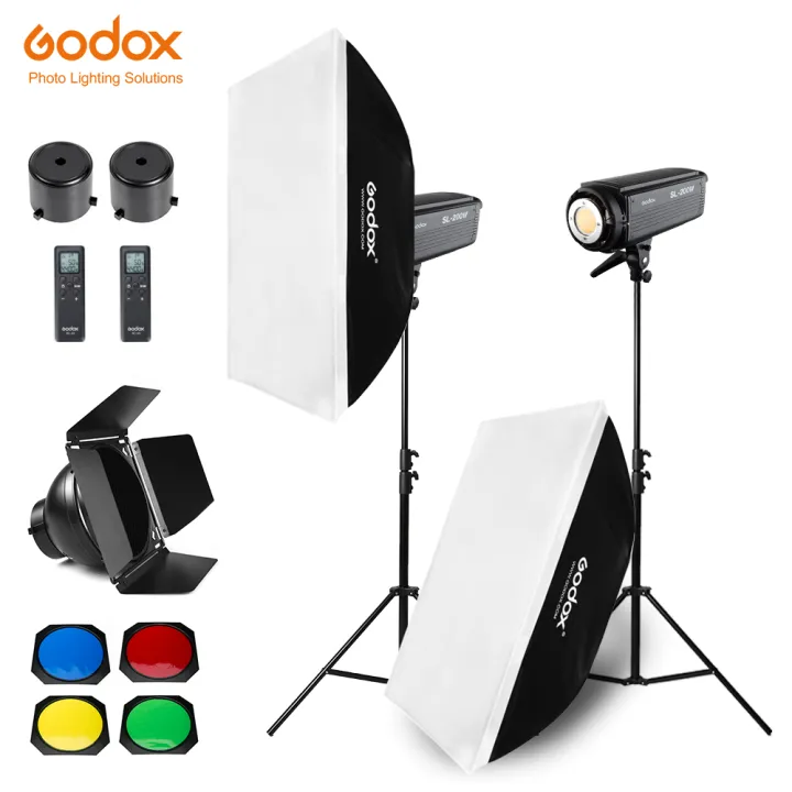 Godox SL-200W 400Ws Continuous Light Kit 2x 200Ws Studio LED Light ...