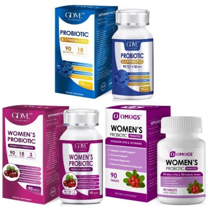 GDME and OMOGS Probiotics with Prebiotics Cranberry 90 Tablets | Lazada PH