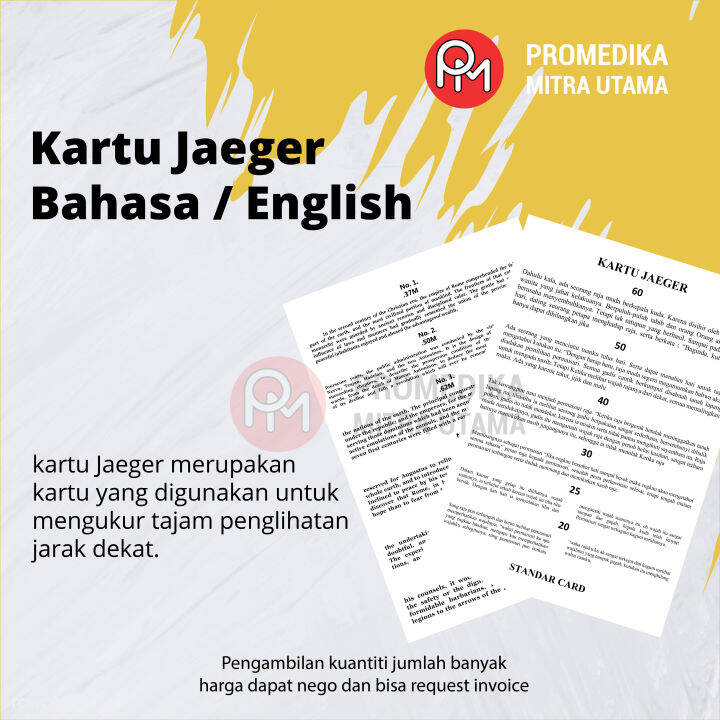 Kartu Jeager | Alat Ukur Ketajaman Penglihatan | Alat Test | Lazada ...