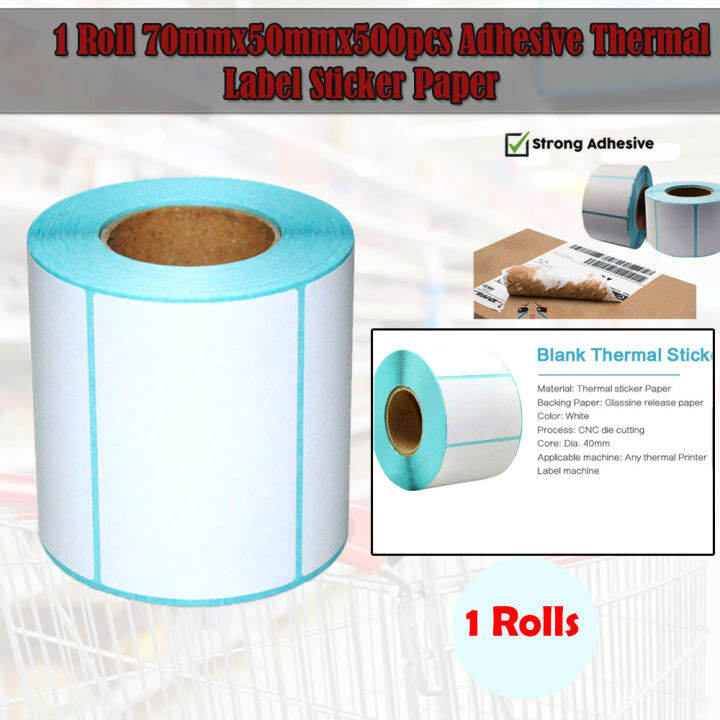 Easylife 1 Roll 70mm*50mm thermal Label Adhesive Stickers 500 pcs per ...