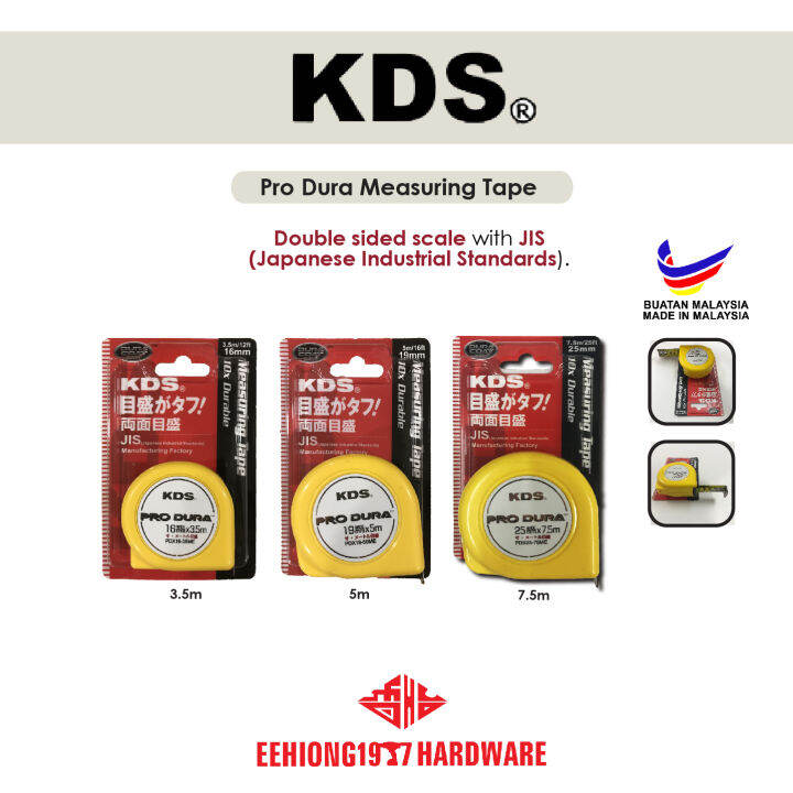 KDS Pro Dura 7.5m Measuring Tape Double Scale Measuring Tape KDS 7.5m ...