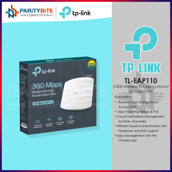 Tp Link Omada Eap110 300mbps Wireless N Ceiling Mount Access Point