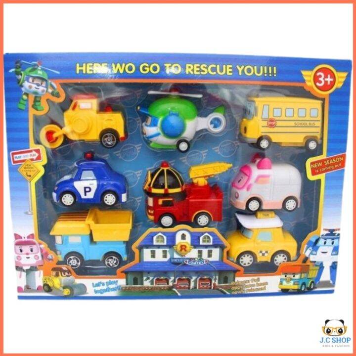 J.C SHOP Ready Stock Robocar Polis P5 Vehicle Set (8 in 1) random given ...