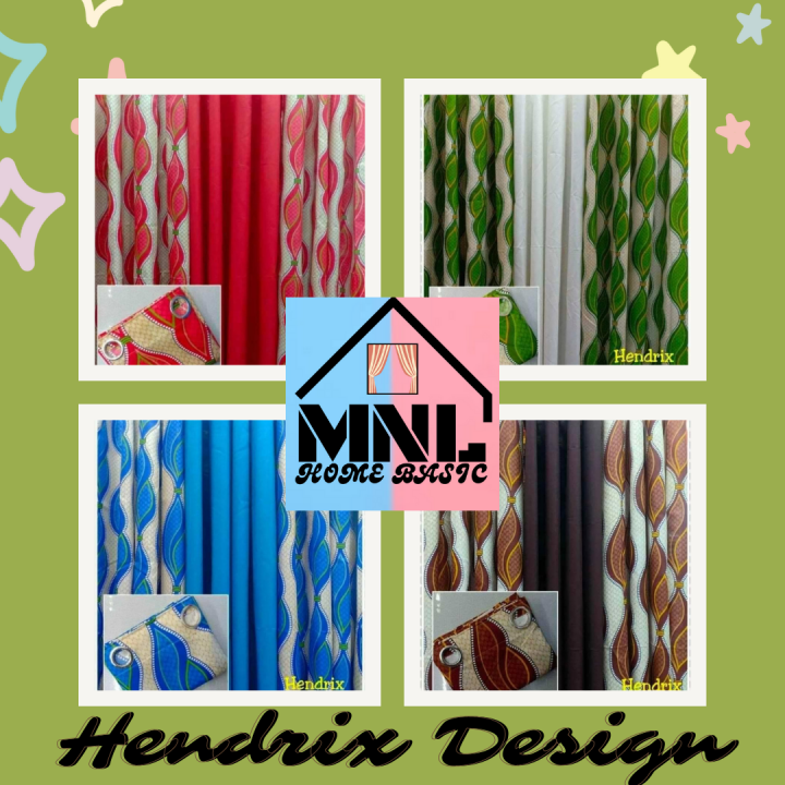 3 in 1 Set Ring Curtains Hendrix Design (Cretona Fabric) | Lazada PH