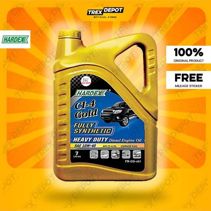 Hardex Gold CI-4 Fully Synthetic Engine Oil 10W40 (7L) | Lazada