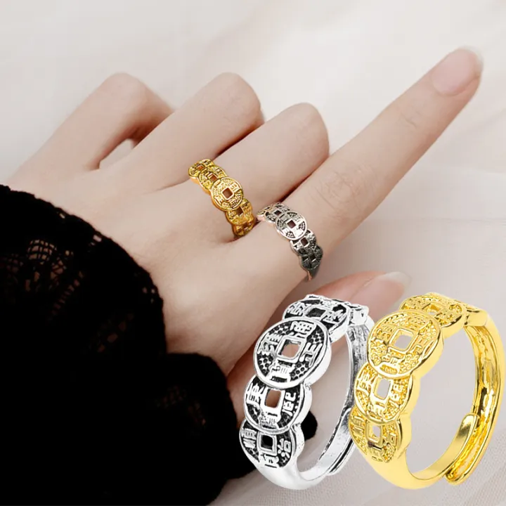 [Cutewomen2020]Vintage Five Emperor Coin Open Ring Brings Good Luck and ...