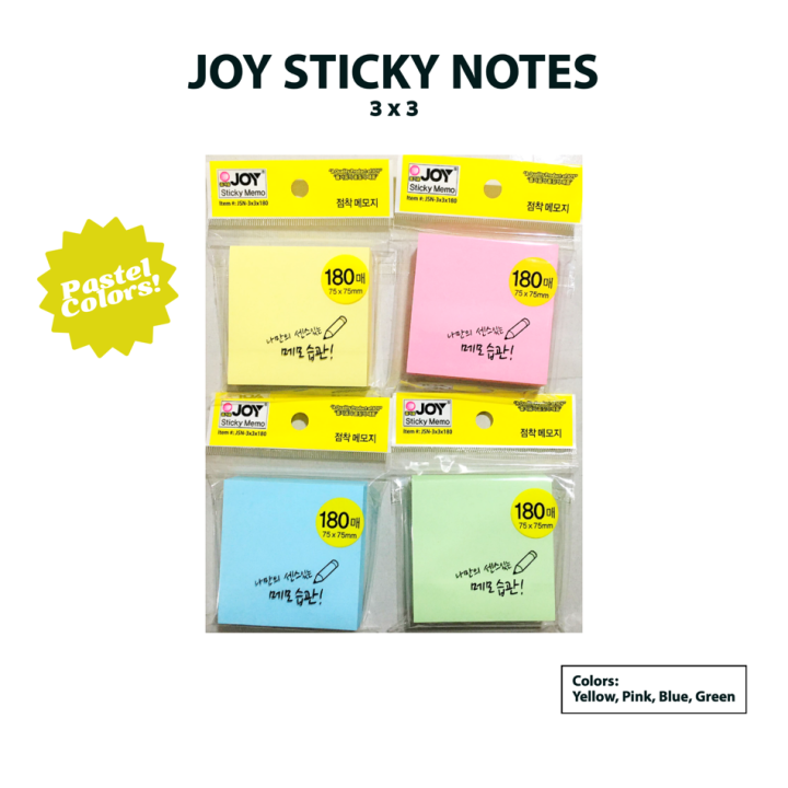 Joy Sticky Notes Pastel | Lazada PH