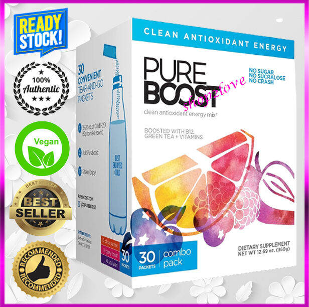 Pureboost Clean Energy Drink Mix & Immune System Support (30 Stick ...