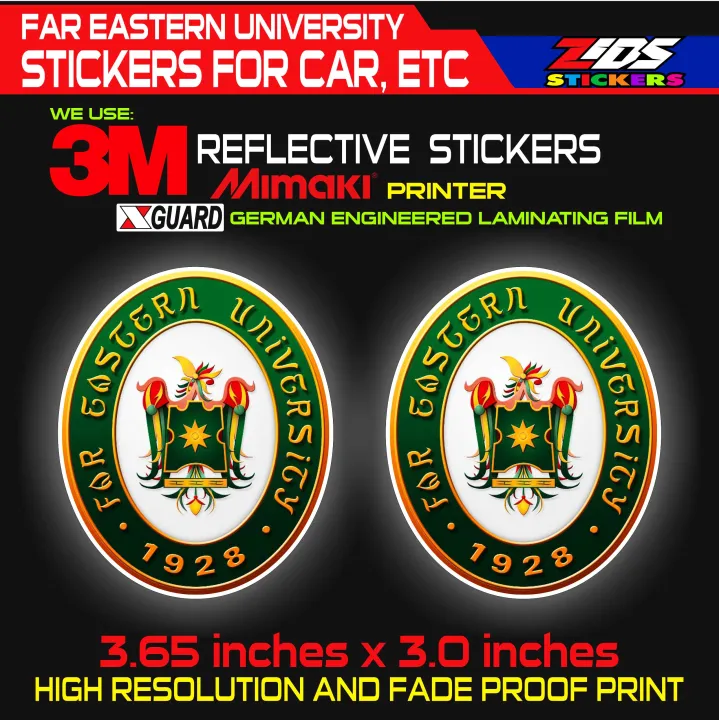far eastern university ust logo 3M reflective printed laminated sticker ...